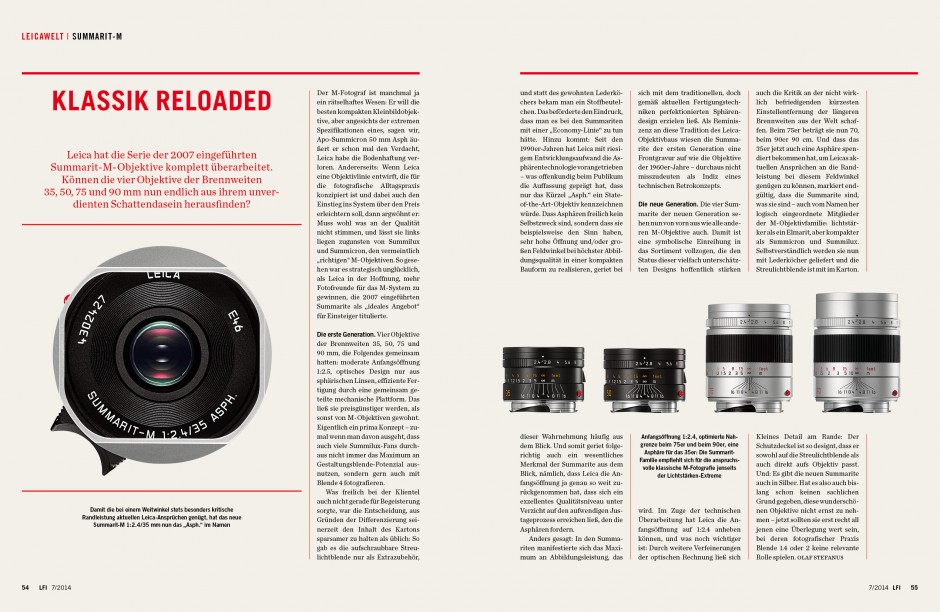 The latest LFI magazine covered the new Leica products announced at ...