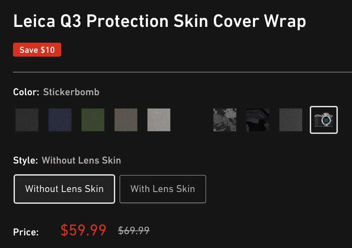 Leica Q3 protection skin cover wrap now available (discount code ...