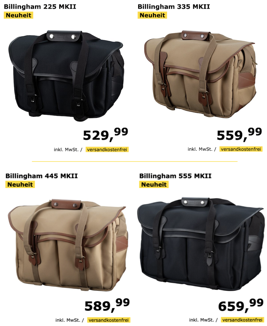 The new Billingham 5-series MKII camera bags are now available for sale ...