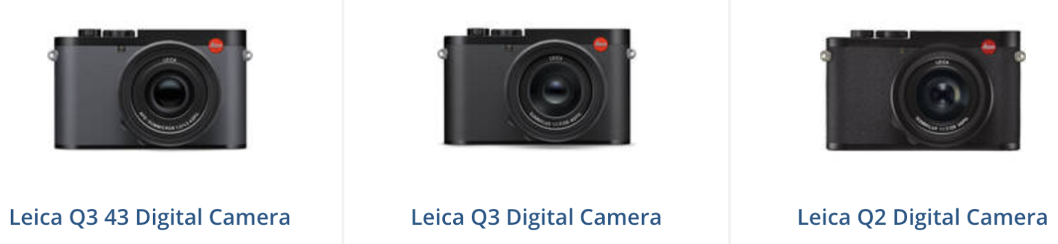 Leica Q3 43 vs. Q3 vs. Q2 specifications comparison - Leica Rumors