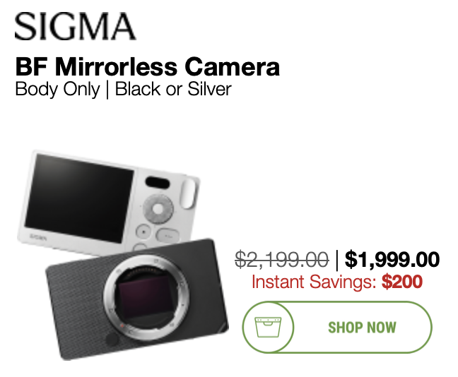 First price drop: the Sigma BF mirrorless camera with L-mount is now ...